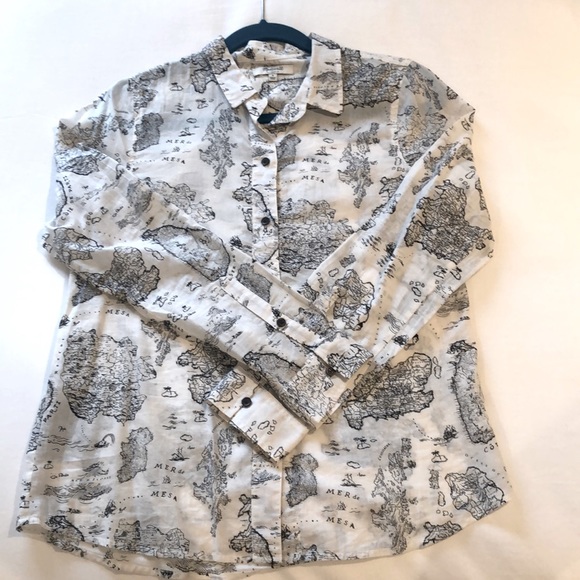Madewell | Tops | Madewell Button Down Shirt Map Design | Poshmark